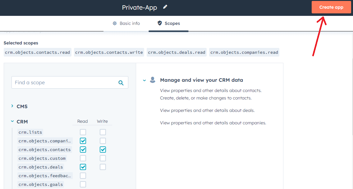 Step-by-step guide how to create and use Private Apps in HubSpot